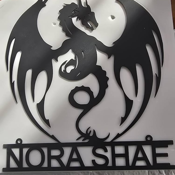 Dragon Monogram Sign,custom Dragon Metal Art,dragon Name House Sign ...