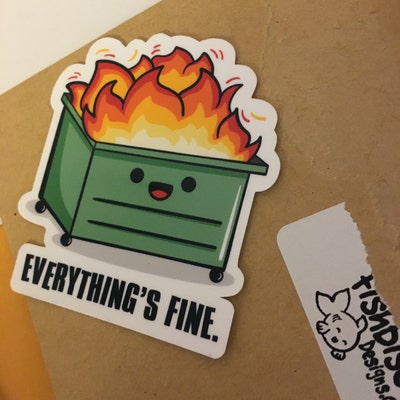 Cute Dumpster Fire Sticker - Etsy