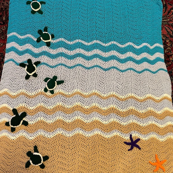 INSTANT DOWNLOAD Crochet Pattern ~ Sea Turtle Blanket Pattern ...