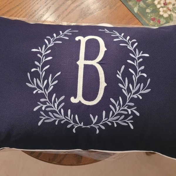 Large Monogram Applique Pillow Cover-embroidered Pillow-personalized ...