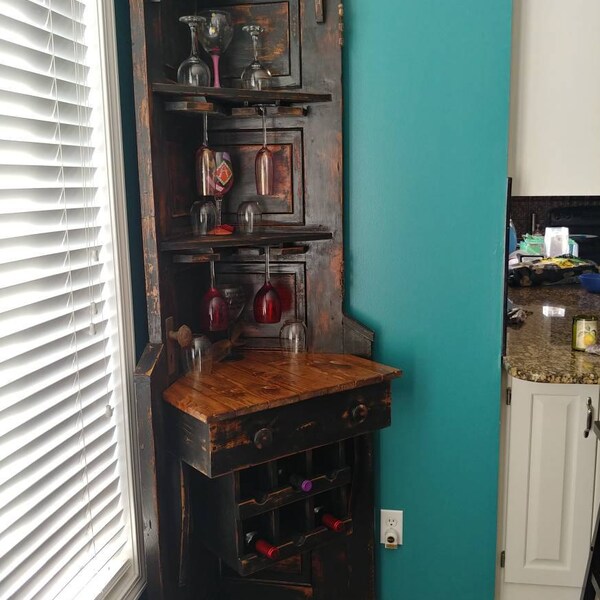 Corner Coffee Station-coffee Bar- From a Recycled Door- W/"k" Cup Racks ...
