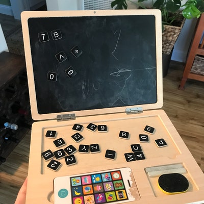 Personalised Wooden Laptop Toy, Traditional Wooden Toys, Eco Toys for ...