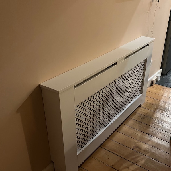 Custom Radiator Cover With Decorative Panel and Oak Top. - Etsy