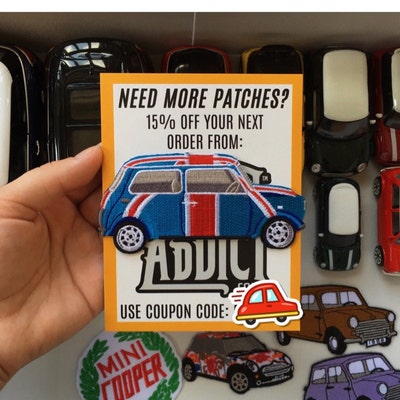 British MINI COOPER PATCH Iron-on Embroidered Applique Car Automobile ...