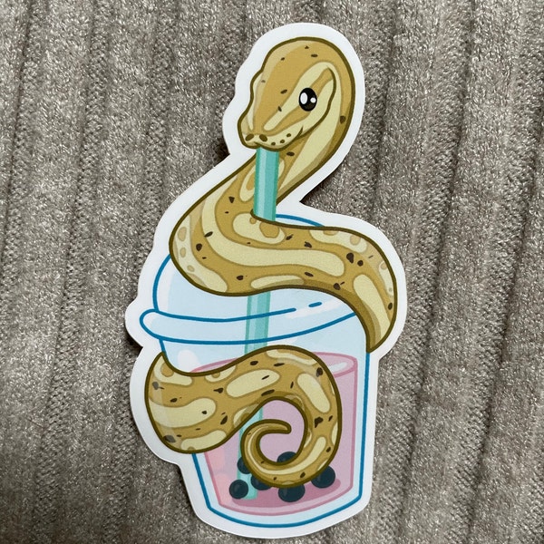 Boba Ball Python | Snake Sticker - Etsy
