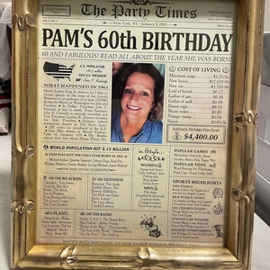 63rd Birthday Newspaper Poster Sign Personalized Birthday - Etsy