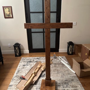 Wood Cross Religious Stand Standing Jesus Wedding Roadside 5 Foot Tall ...