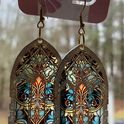 Translucent Stained Glass Window Earrings - Etsy