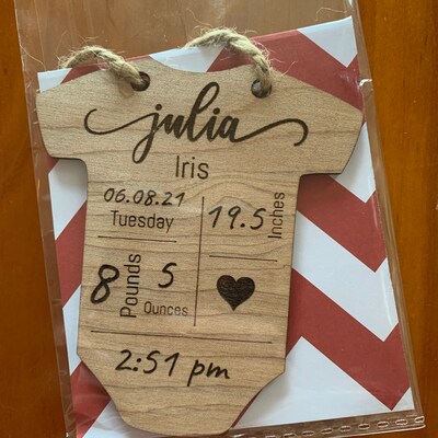 Hospital Baby Birth Statistic Sign Custom Laser Engraved - Etsy