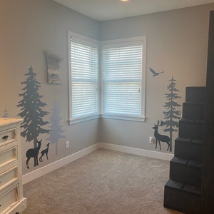 Corner Tree decal Tree Wall Decal Sticker Wall decal Swirl | Etsy