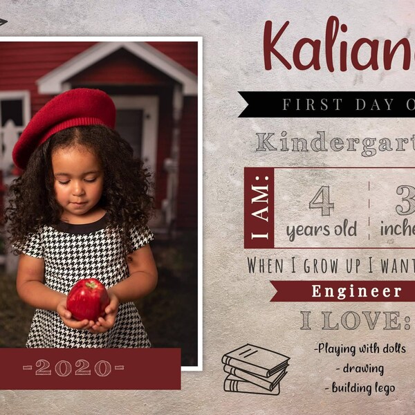 Back to School Mini Session, First Day of School Template, Photo Card ...