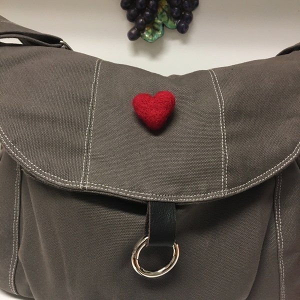 Small Red Heart Pin - Lapel Brooch for Weddings - Felt Heart Jewelry ...