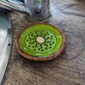 Set of Strawberry & Daisy Spoon Rest, Handmade Ceramic Tea Spoon Holder ...