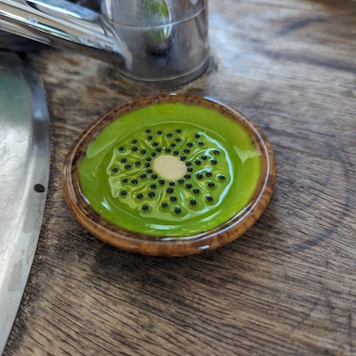 Set of Strawberry & Daisy Spoon Rest, Handmade Ceramic Tea Spoon Holder ...