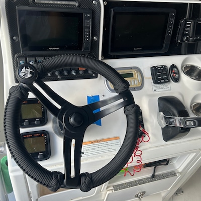 Gemlux bluewater Boat Steering Wheel, Stainless Steel, Paracord Wrapped ...