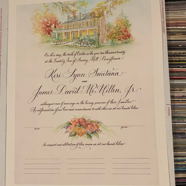 Beautiful Family Trees in Calligraphy With Custom Watercolors, Wedding ...