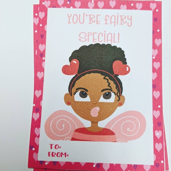 African American Valentine's Kids Cards Printable Valentine's Day Card ...