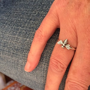 Dainty Bee Ring Handmade in USA 925 Sterling Silver Honey | Etsy