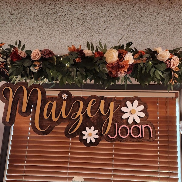 Daisy Name Sign, Nursery Name Sign, Daisy Nursery Decor, Name Sign for ...
