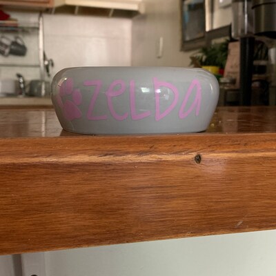 Personalized Dog Bowl Decal // Personalized Cat Bowl Decal // Dog Name ...