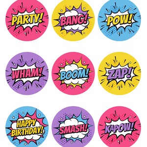 Girl Superhero Cupcake Toppers, Girl Superhero Birthday Decor, Pink ...