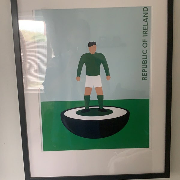 Retro Illustrated Subbuteo Style Table Football Player Poster Print ...