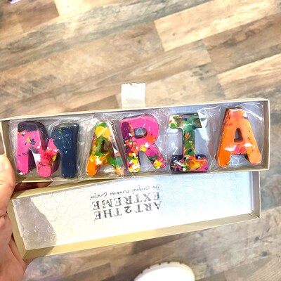 Snowflake Rainbow Crayons Set of 4 Snowflake Original - Etsy