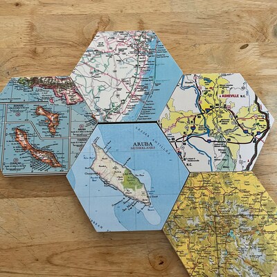Custom Map Gift Map Wall Art Hexagon Map Wall Art Block Personalised ...
