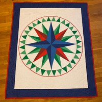 Mariners Compass Quilt Pattern - Multi Version Pattern - 3 Sizes - 3 Outer Ring Options ...