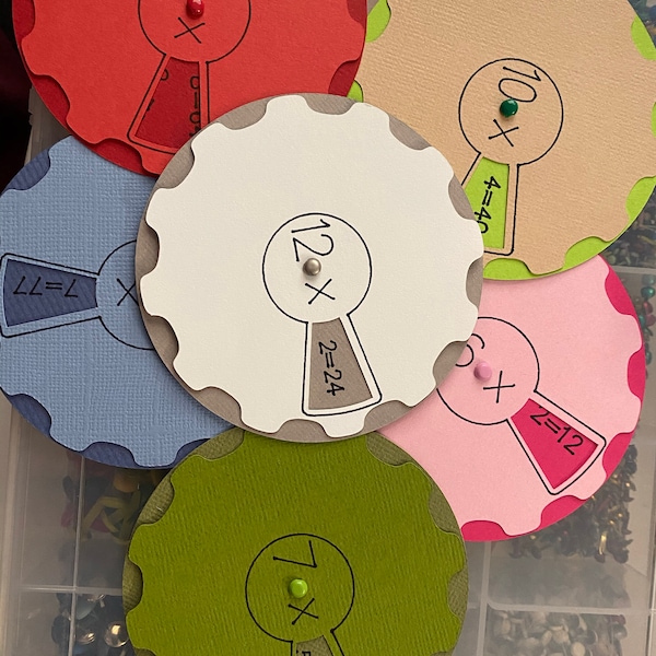 Multiplication Spinners SVG and Pdf-spinner Math Cut File and Printable ...