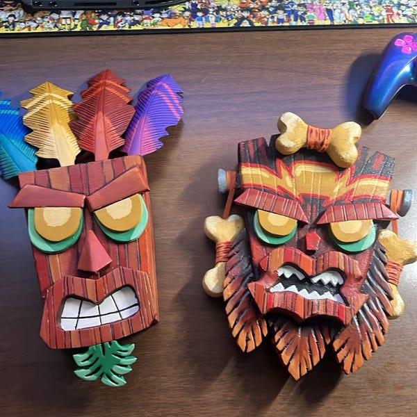Aku Aku and Uka Uka, Tiki Mask, Crash Bandicoot - Etsy