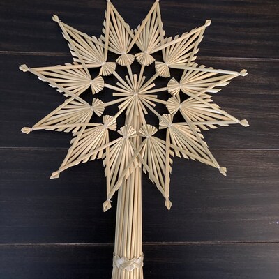 Tree Topper for Christmas.straw Stars.scandinavian Ornament.festive ...