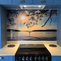 Kitchen Splashback Natural Marble Granite Stone Texture Rock Tempered ...