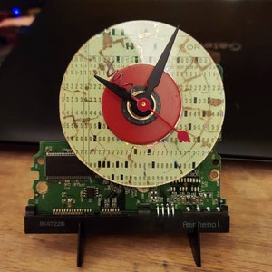 Vintage Punched Computer Punch Card on Mini CD on Circuit Board Clock ...