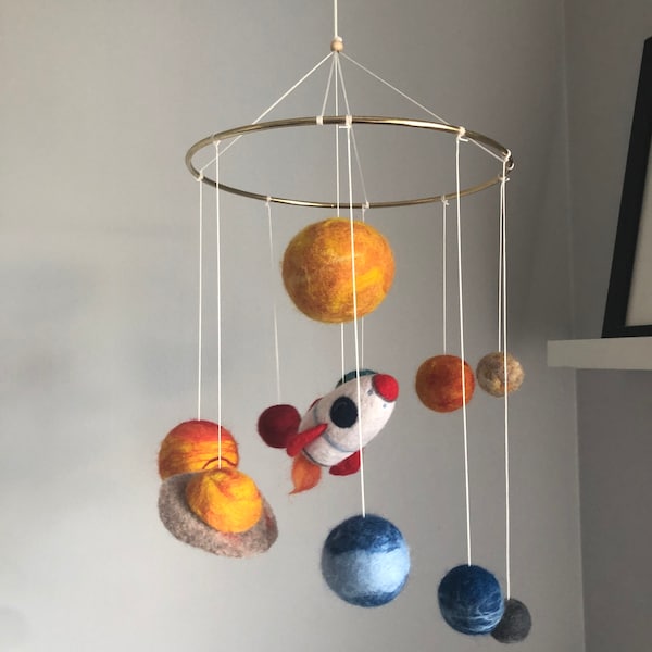 Solar System Mobile Crib Space Mobile Nursery Rocket Mobile Neutral ...