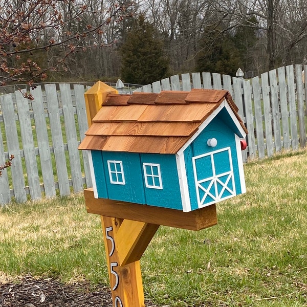 Standard Wooden Mailbox W/ Cedar Shake Roof - Etsy
