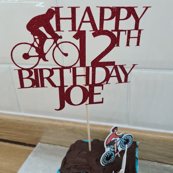 Personalised Cake Topper - Bike / Cycling / Cyclist - Etsy UK