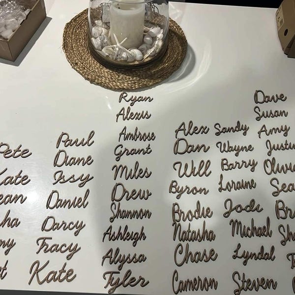 MDF Laser Cut Names | Wedding Place Names | Table Decoration | MDF ...