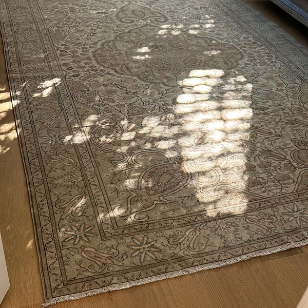 3x5 Persian Rug - Neutral Area Rug - Kitchen Accent Rug - Wool Organic ...