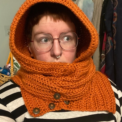 CROCHET PATTERN Witchy Hooded Infinity Scarf oversized Pointed Hood - Etsy