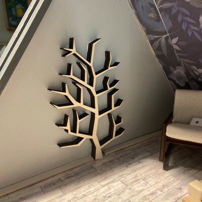 Modern Wooden Tree Library in 1:12 Scale for Dollshouse - Etsy