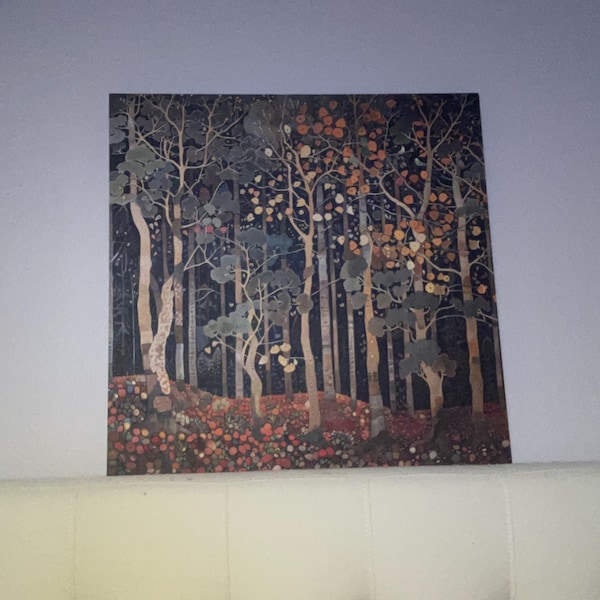 William Morris Inspired Rustic Autumn Decor, Autumn Forest Canvas Wall ...