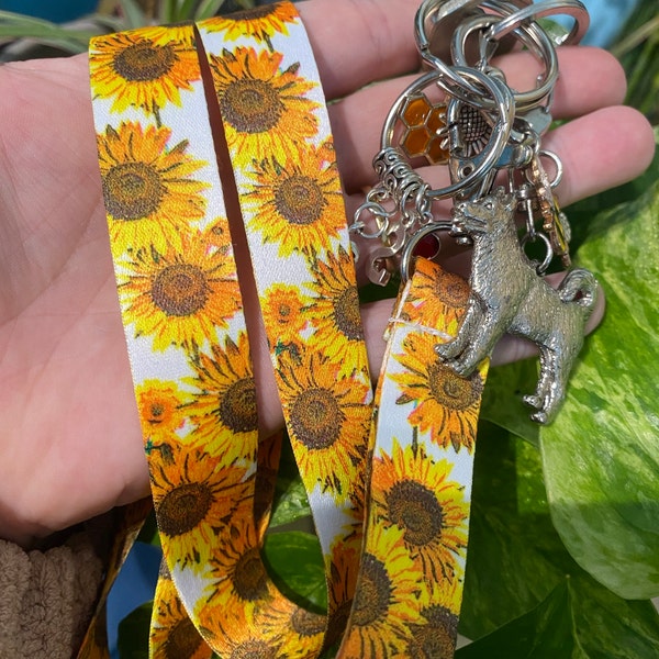 Sunflower Bright & Colourful Printed Lanyard 20mm - Etsy