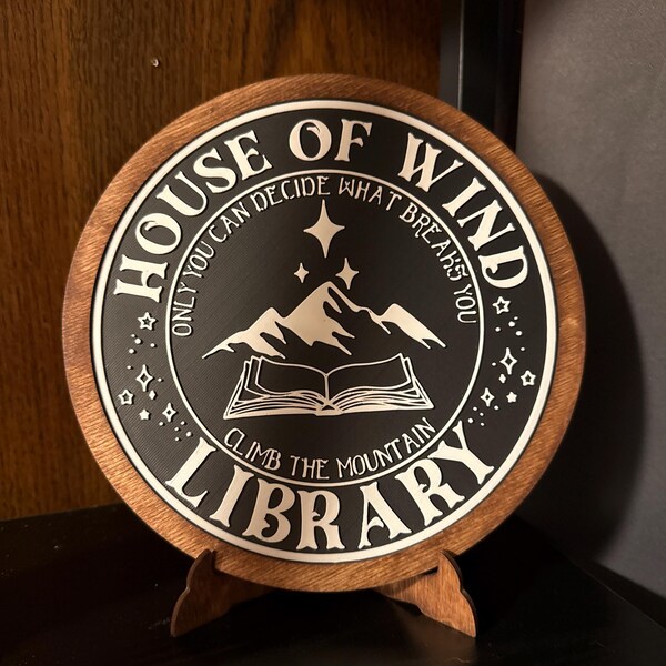 House of Wind Library Acotar Bookshelf Sign Wooden Shelf Sitter With ...