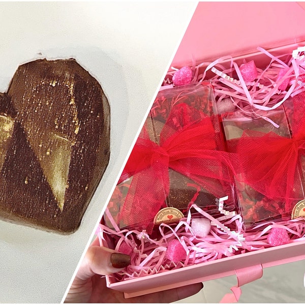 Breakable Chocolate Heart With Edible Gold Leaves |valentines Gift ...