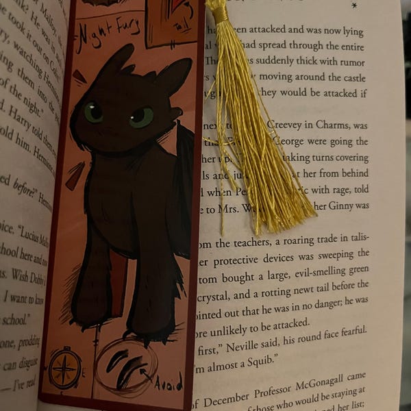 HTTYD Toothless Bookmark, Tassel ‘how to Train Your Dragon’ Bookmark ...