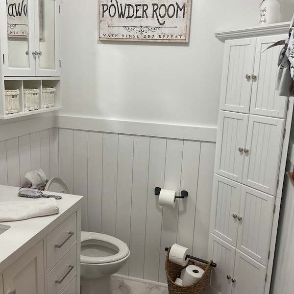 PERSONALIZED Custom Powder Room Sign Bathroom Family Name and Co Sign ...
