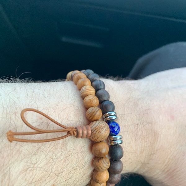 8mm Japanese Cedar Yakusugi Wood Bracelet Juzu Prayer Beads Rosary ...
