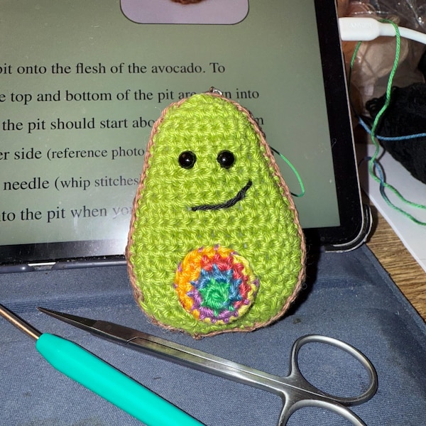 Tiny Avocado Crochet Pattern, Car Hanger Pattern, Easy Amigurumi ...