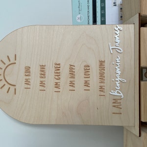 Kids Personalised Affirmations Sign Kids Mindfulness Wall Art I Am ...